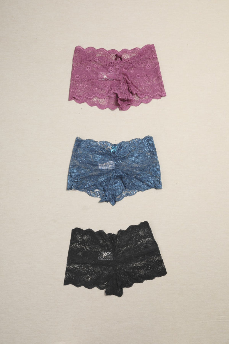 Cacheteros en encaje Set x3 Fondo entero– Talulah